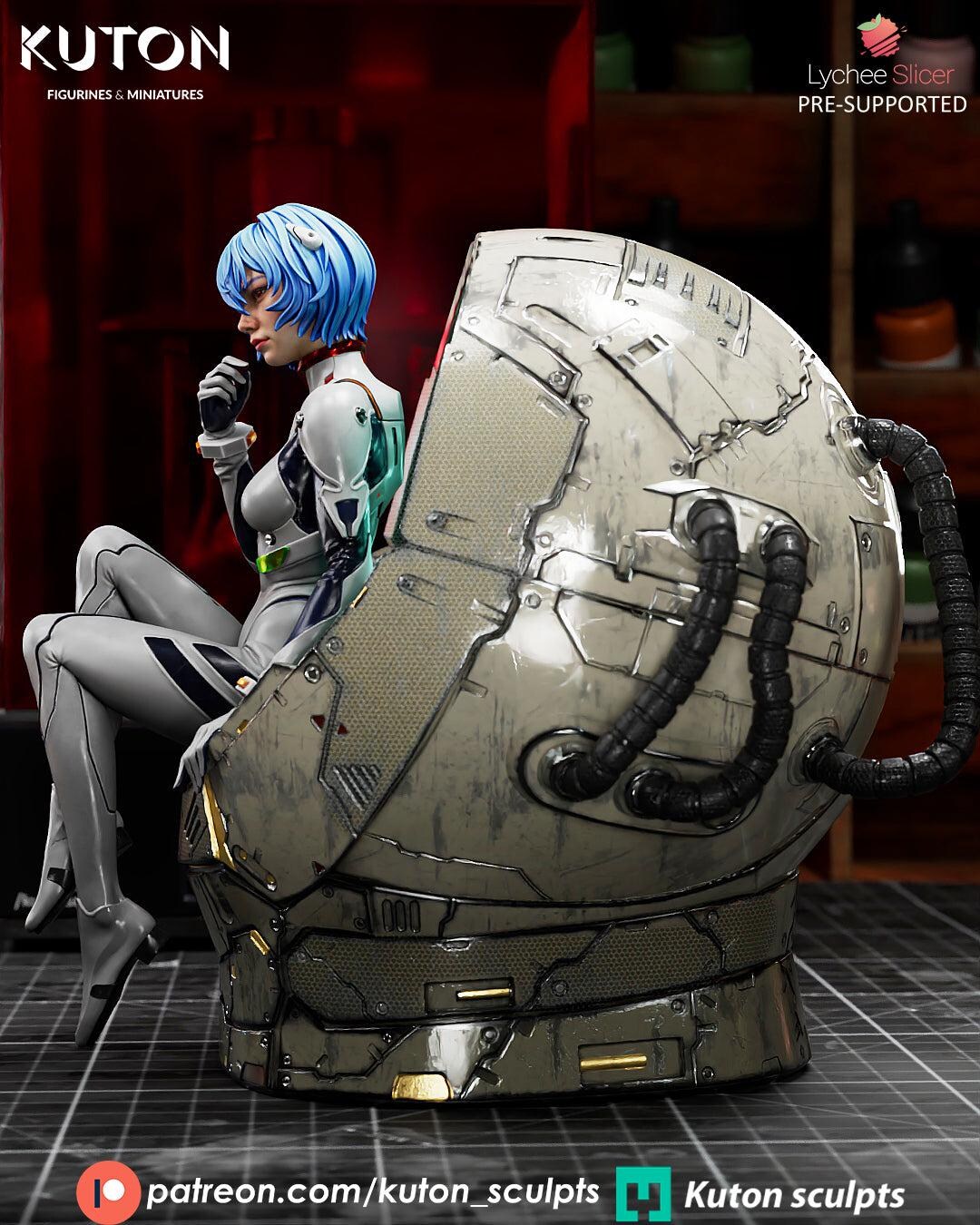 Rei Ayanami - Evangelion 3D Printed Model Kit 10 Scale - Etsy