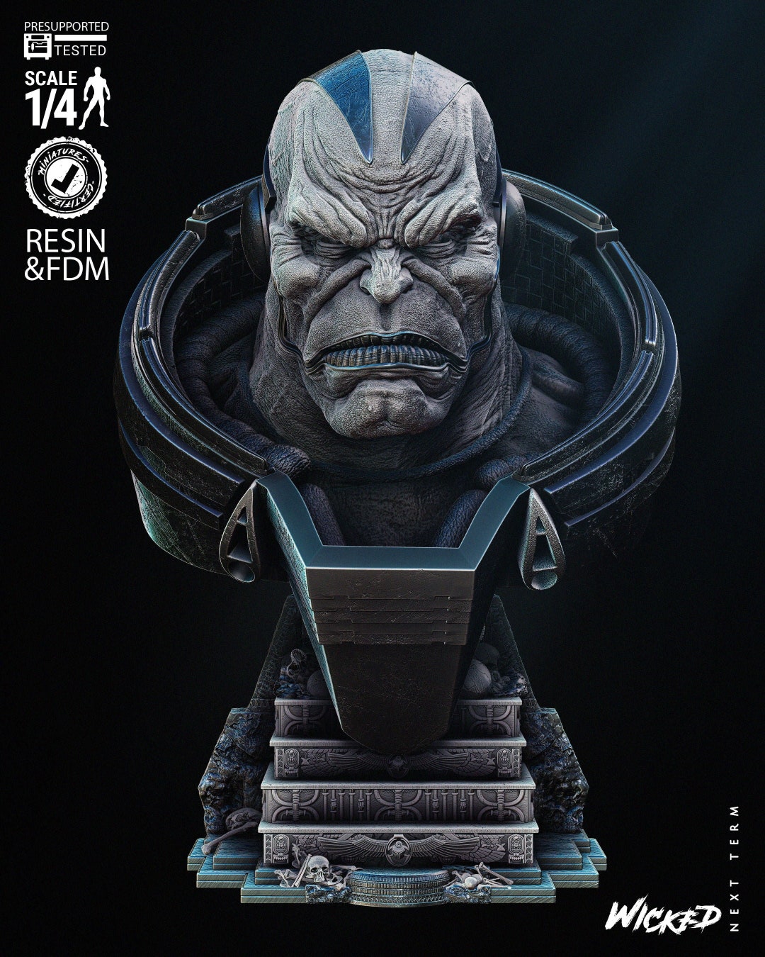 Apocalypse Portrait Bust 3D Printed 4th or 8th Scale Fan Art - Etsy