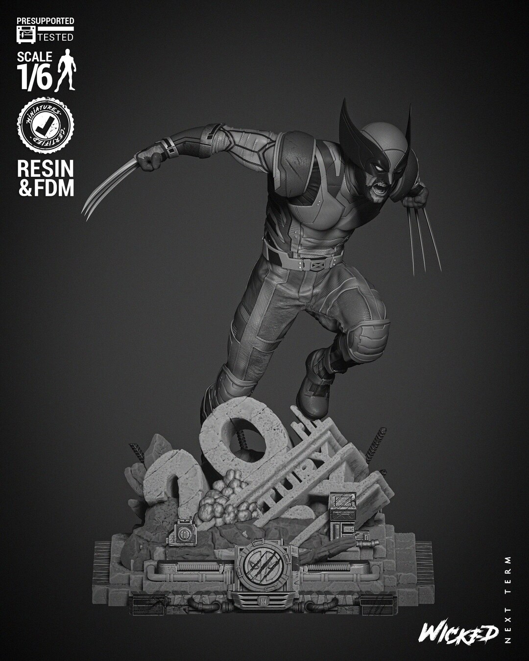 Wolverine statue Fan Art 3D Print Kit wick3d - Etsy