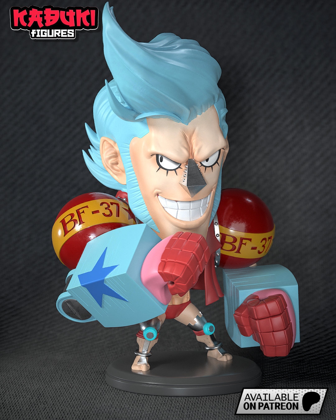 Franky fan Art One Piece 112mm 3D Print Chibi Kit - Etsy
