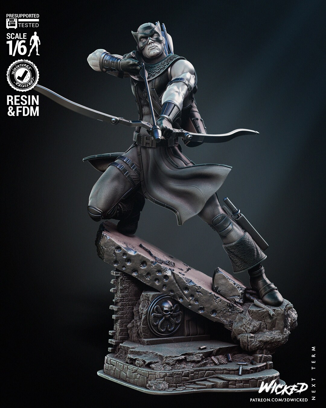 Hawkeye 2024 Bust fan Art 4 or 8 Scale 3D Print Kit - Etsy