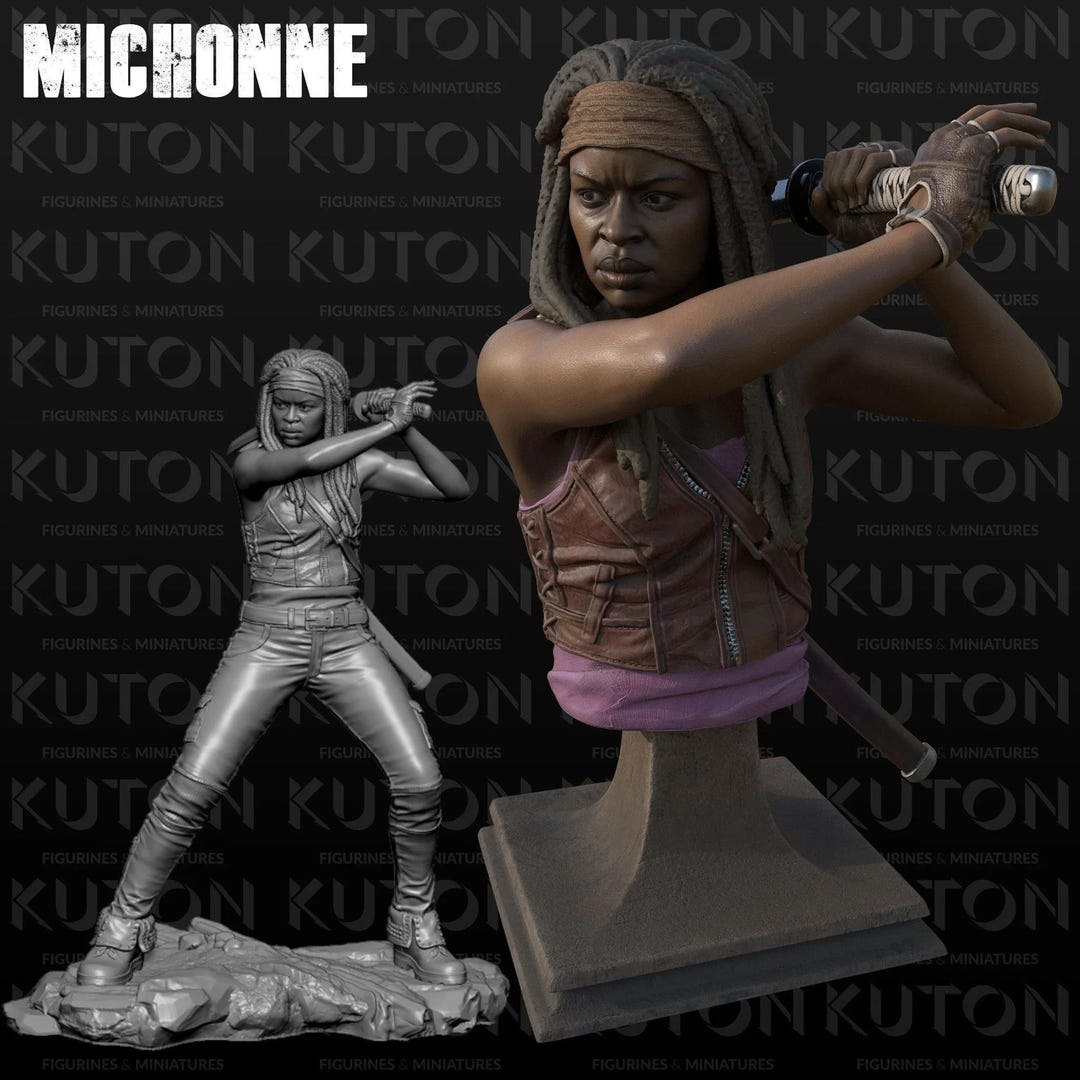 Michonne of the Walking Dead 3D Printed Model 210mm Fan Art - Etsy