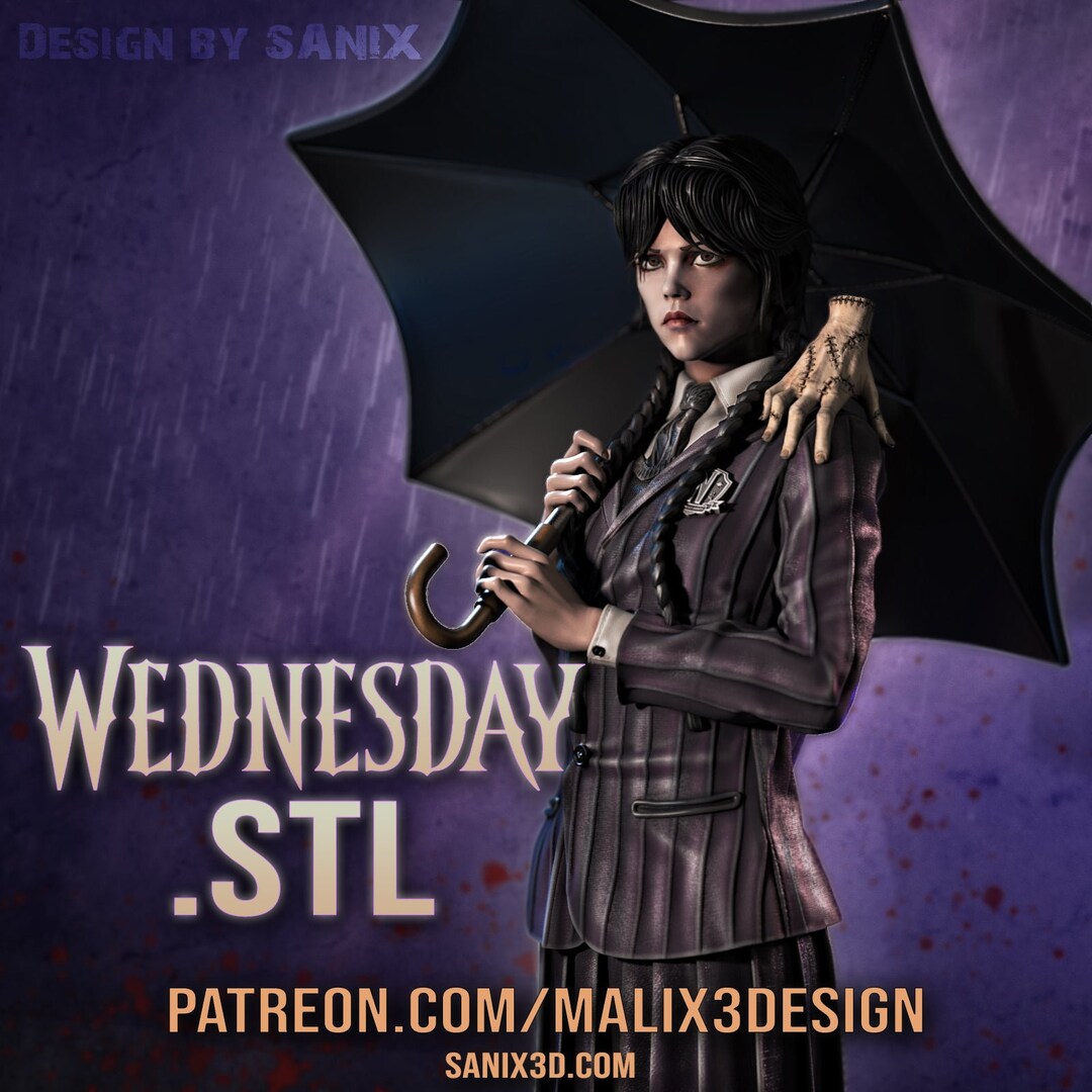 Wednesday Addams 3D Print Model Fan Art, 10 or 6 Scale - Etsy
