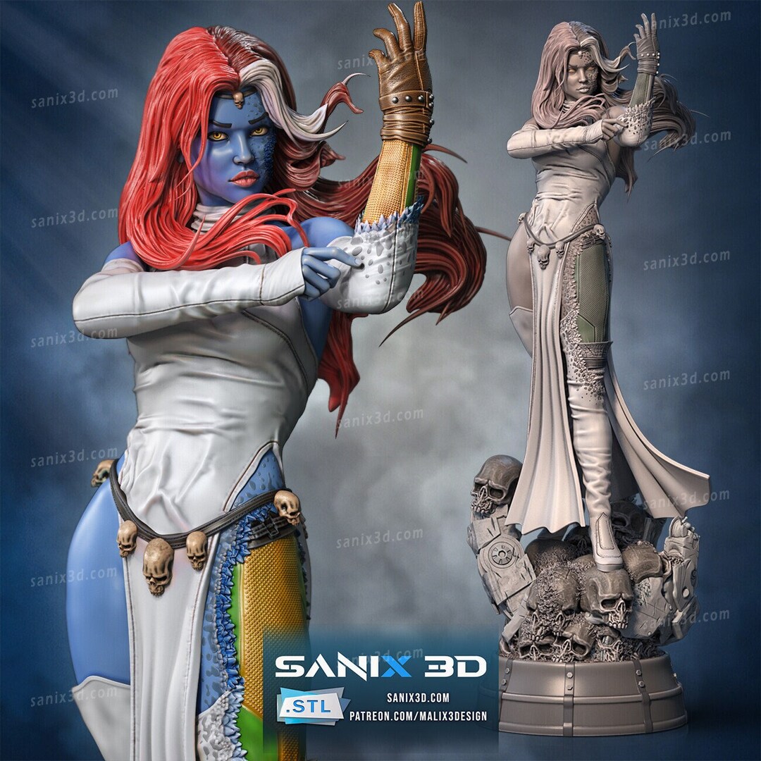 Mystique x-men 3D Printed Model Fan Art. 153mm to 410mm multiple Scales ...