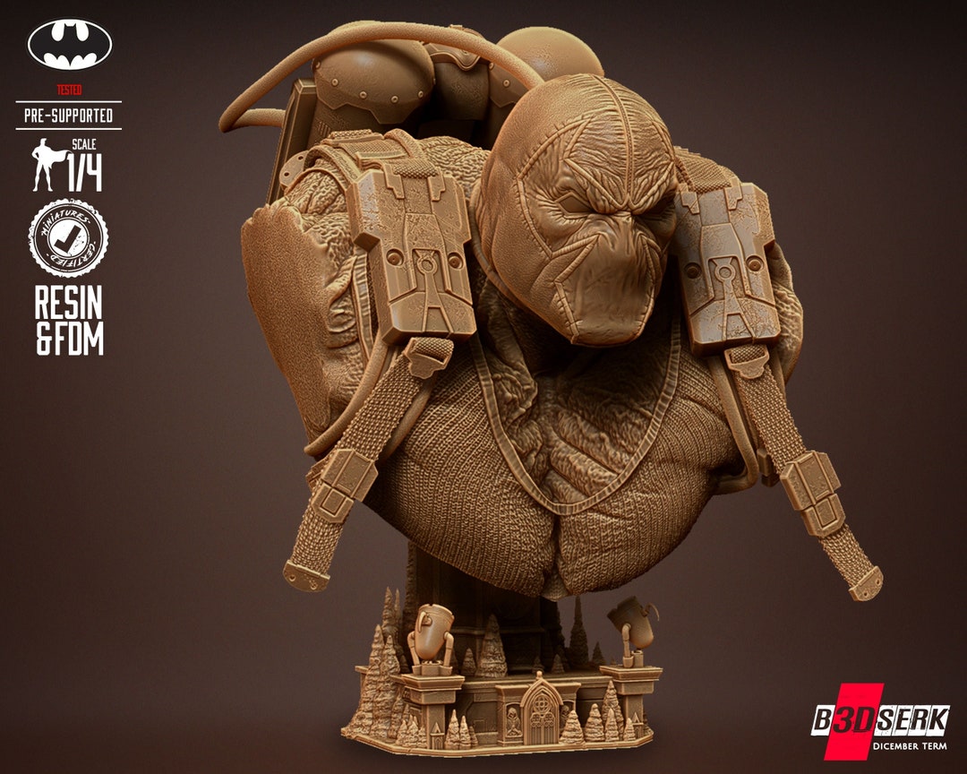 Bane Bust - 3D Printed - Unpainted Model Kit - Etsy UK
