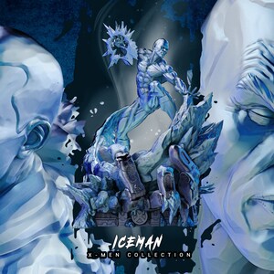 Iceman marvel 3D Printed Model Fan Art. 6th 16th Scale 415mm to 155mm ...