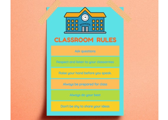 Classroom Rules Printable Classroom Chart Classroom Poster - Etsy