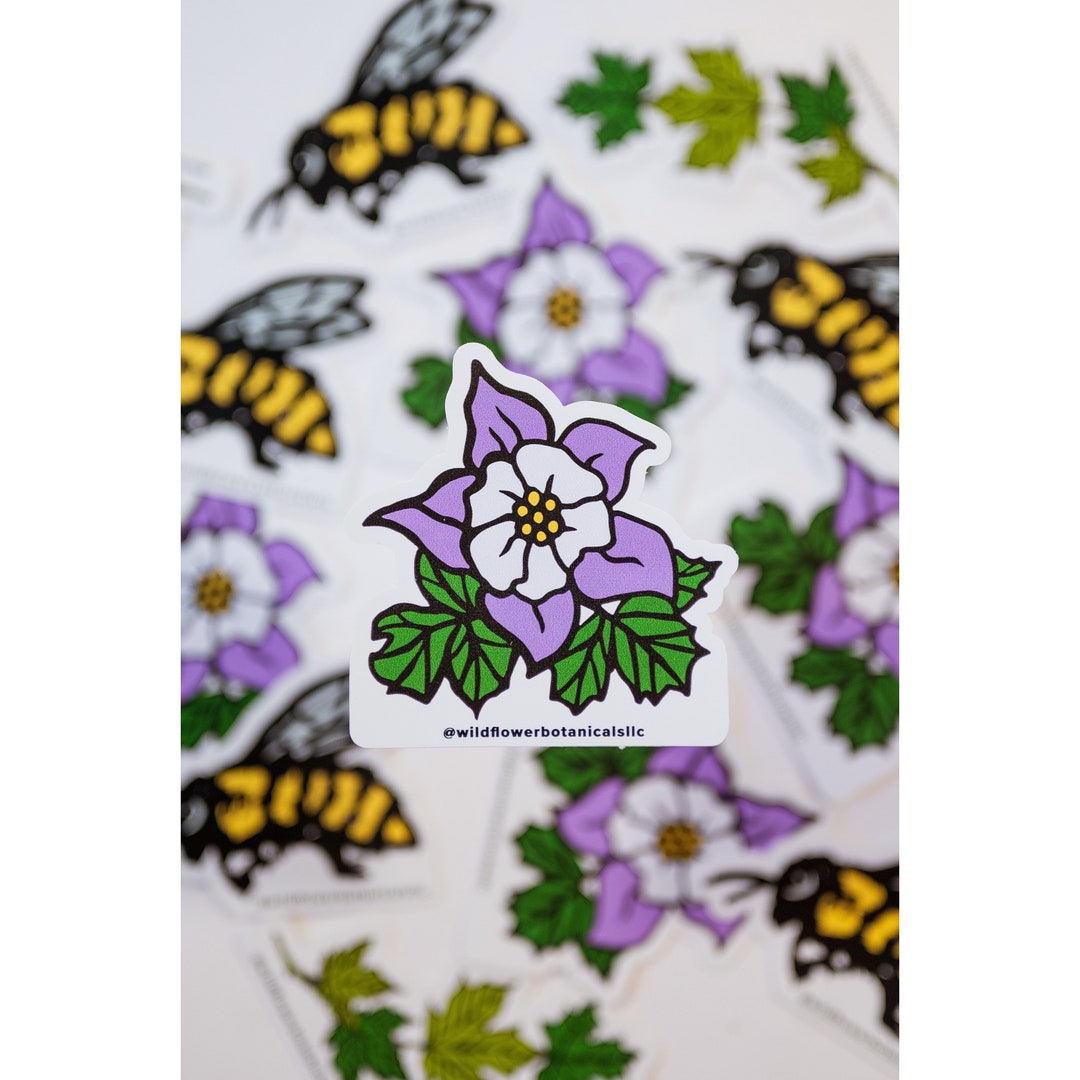 Columbine Flower Slap Sticker 01 - Etsy