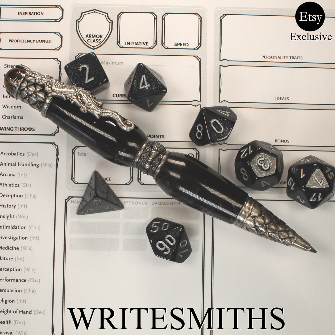 Black Dragon Pen, Luxury Pen, Custom Pen, Handmade Pen, Gaming Pen ...