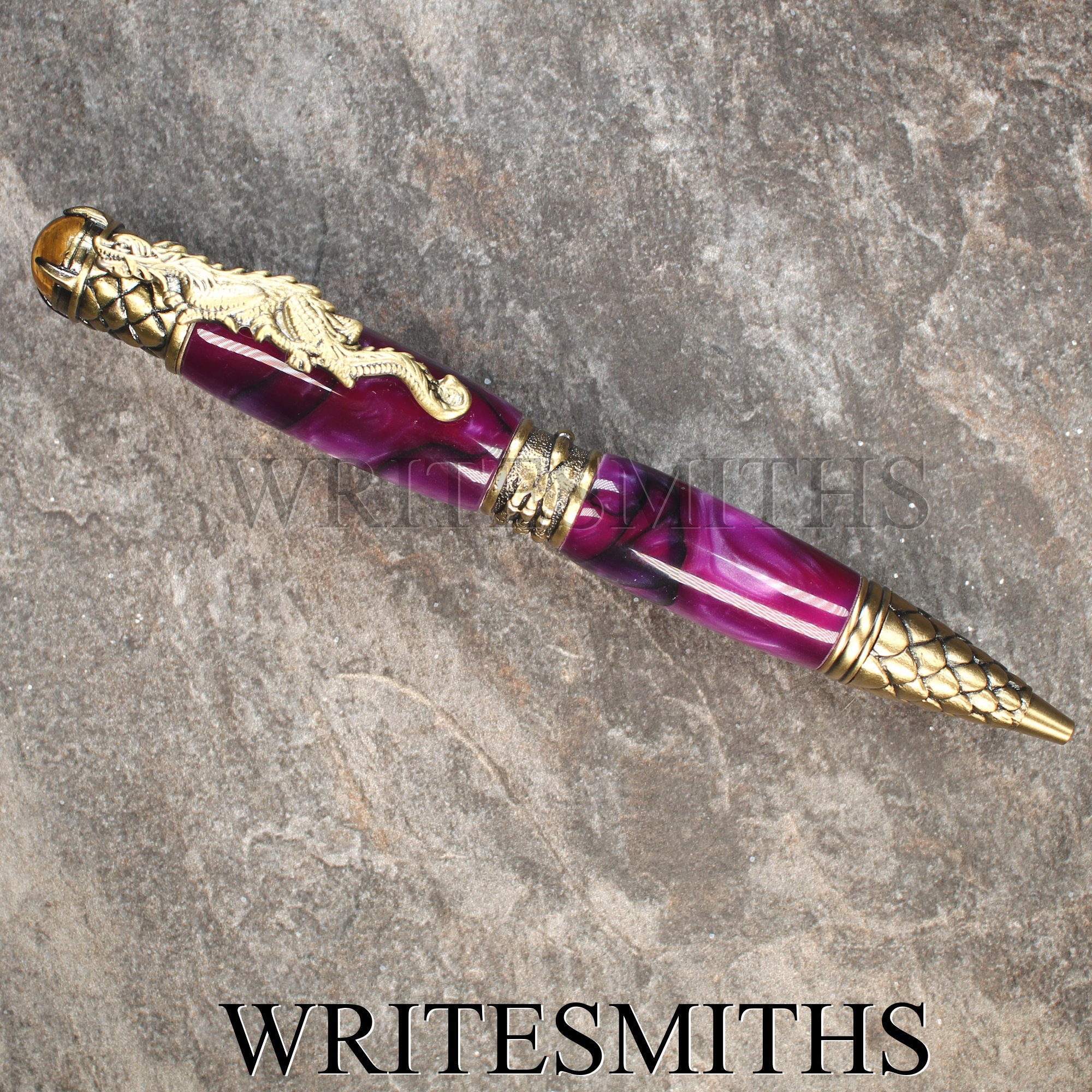 Purple Dragon Pen, Luxury Pen, Handmade Pen, Gaming Pen, Refillable Pen ...