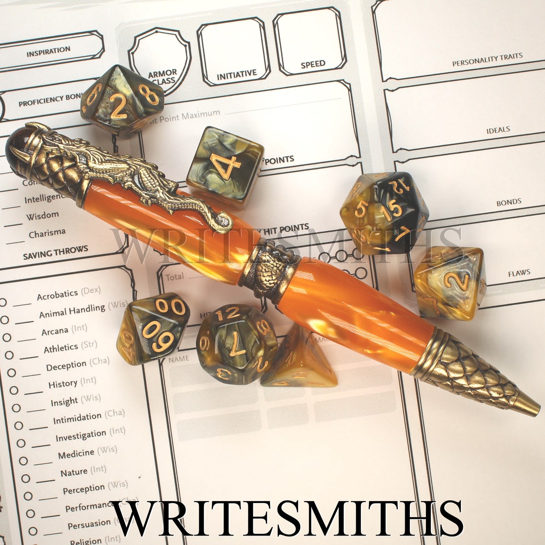 Gold Dragon Pen, Luxury Pen, Handmade Pen, Gaming Pen, Refillable Pen ...