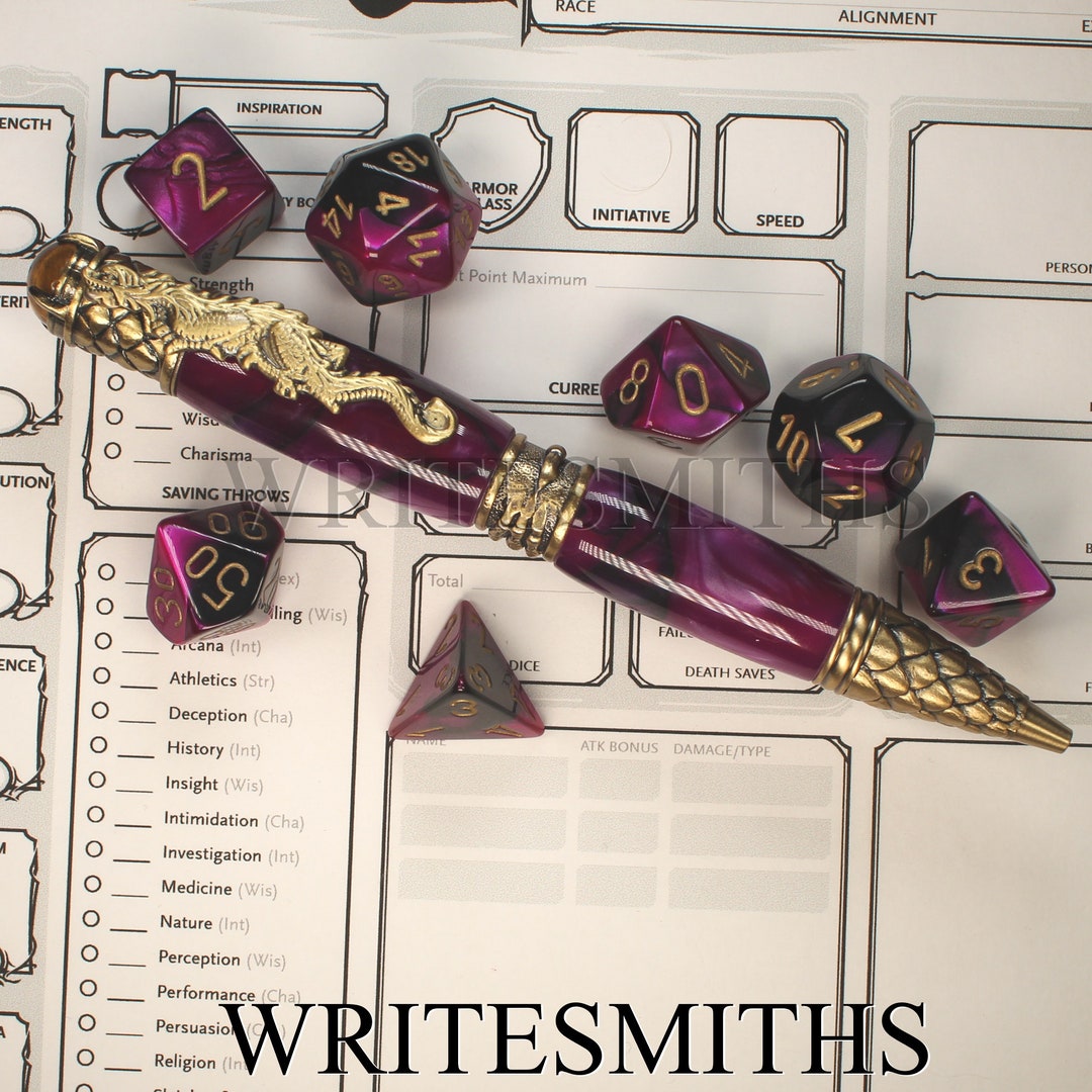 Purple Dragon Pen, Luxury Pen, Handmade Pen, Gaming Pen, Refillable Pen ...