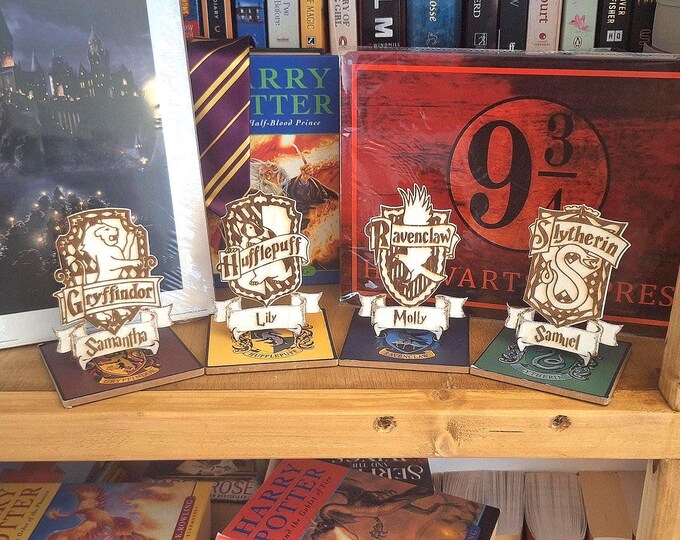 Personalized Hogwarts House Crest Plaque | Custom Text | Harry Potter ...