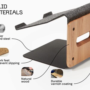 Wood Laptop Stand for Desk | MacBook Pro Stand & Organizer | Wood ...