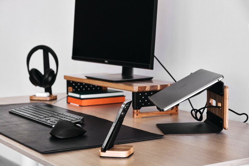 Wooden Computer Riser Dual Desk Monitor Stand Wood Monitor - Etsy