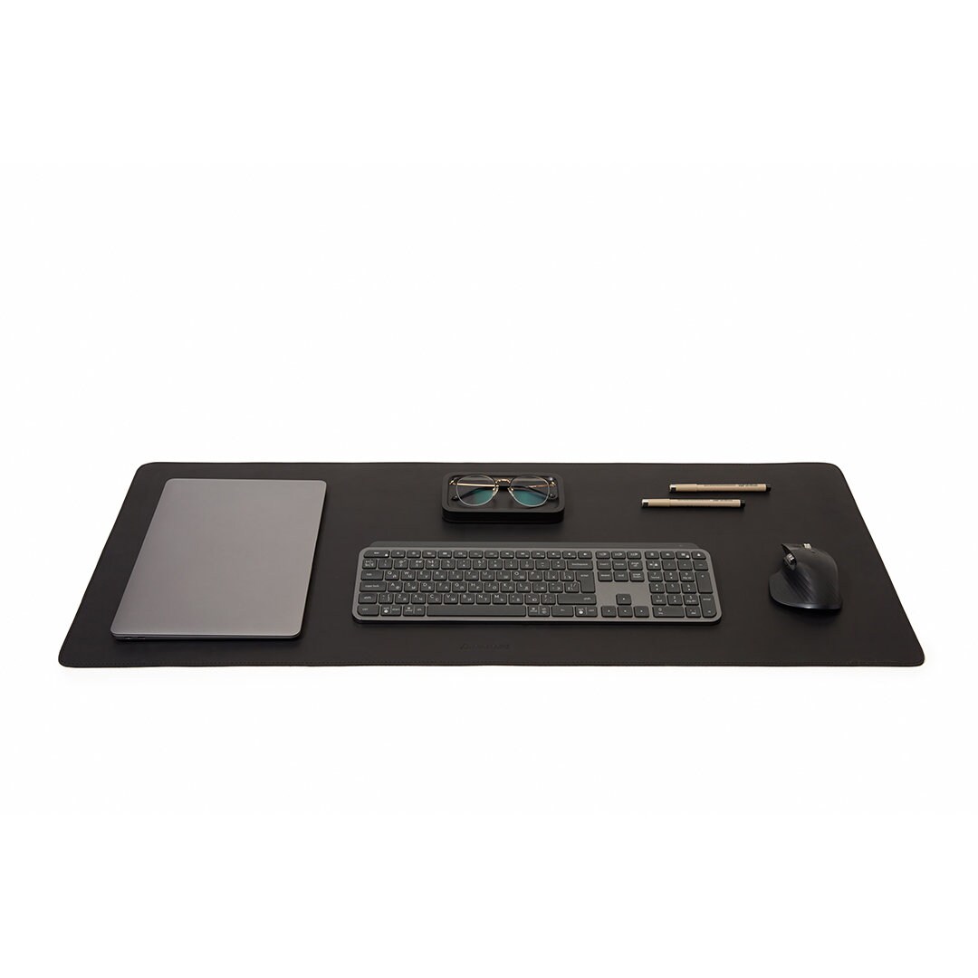 Leather Desk Mat, Extra Large Desk Pad, Work From Home, Black Desk Mat ...