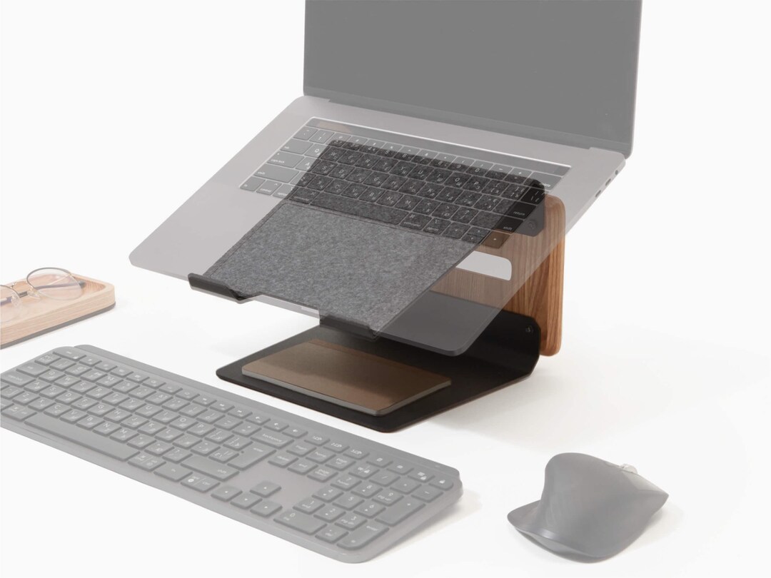Wood Laptop Stand for Desk | MacBook Pro Stand & Organizer | Wood ...