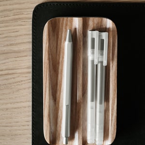 Desk Pen Organizer Wooden Pencil Holder Wood Desk Tray, Stylish Stand ...