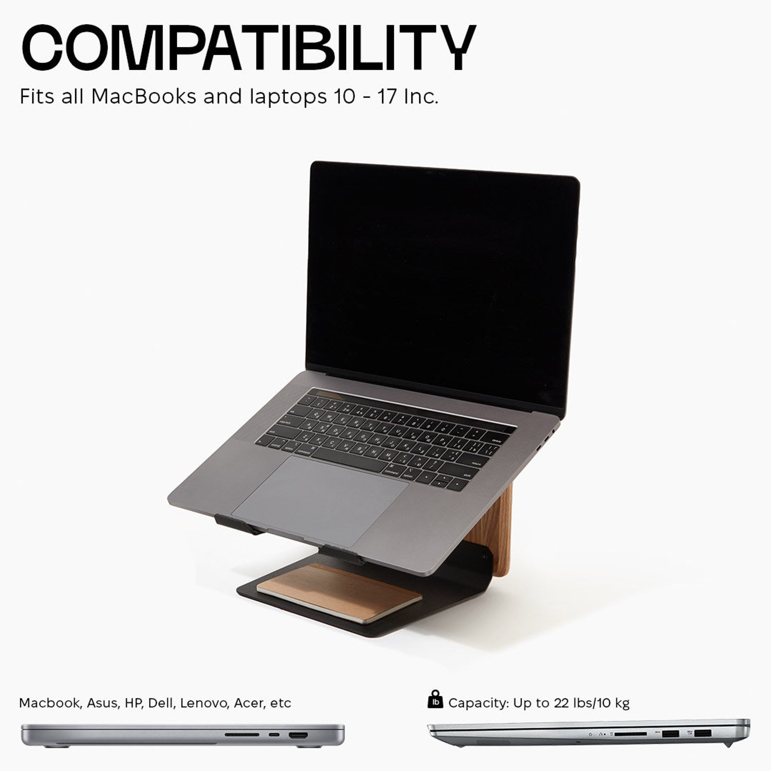 Wood Laptop Stand for Desk, MacBook Pro Stand, Organizer Your Desk With ...