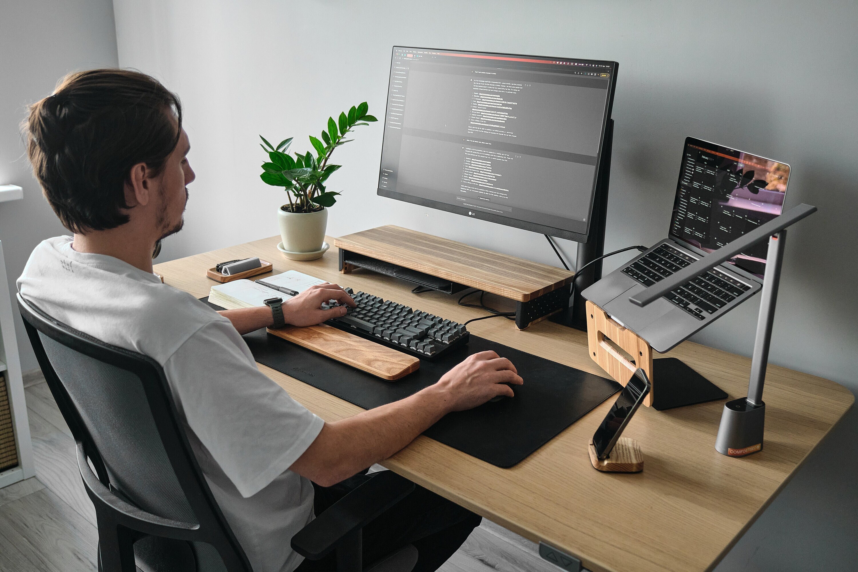 Monitor Riser, Wood Monitor Stand, Desk Computer Stand, Desk Riser ...