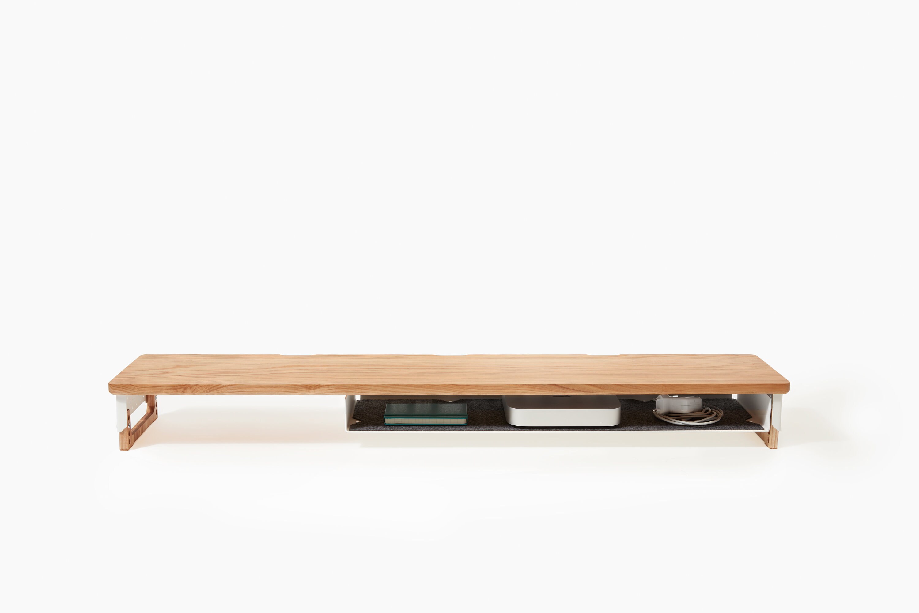 Wood Dual Monitor Stand for Desk, Wooden Monitor Riser, Wood Desk ...