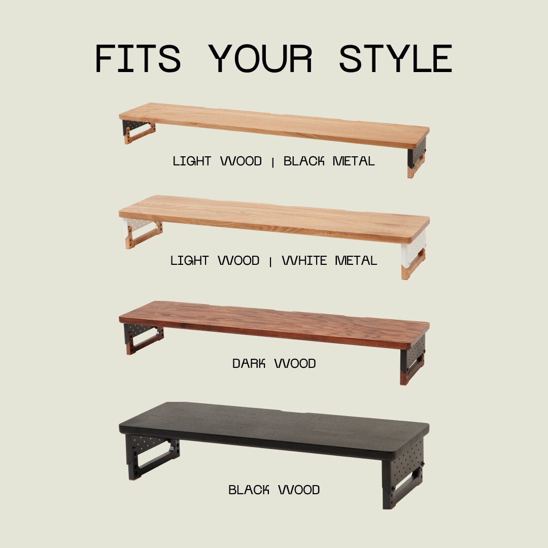 Wooden Computer Riser, Dual Desk Monitor Stand, Wood Monitor Stand ...