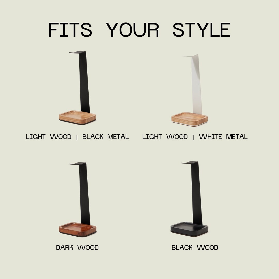 Wood Headphone Stand, Headset Holder, Headphone Hook, Headphone Rack ...