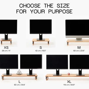 Wooden Monitor Stand in 3 Sizes and 4 Colors, Dual Monitor Display ...