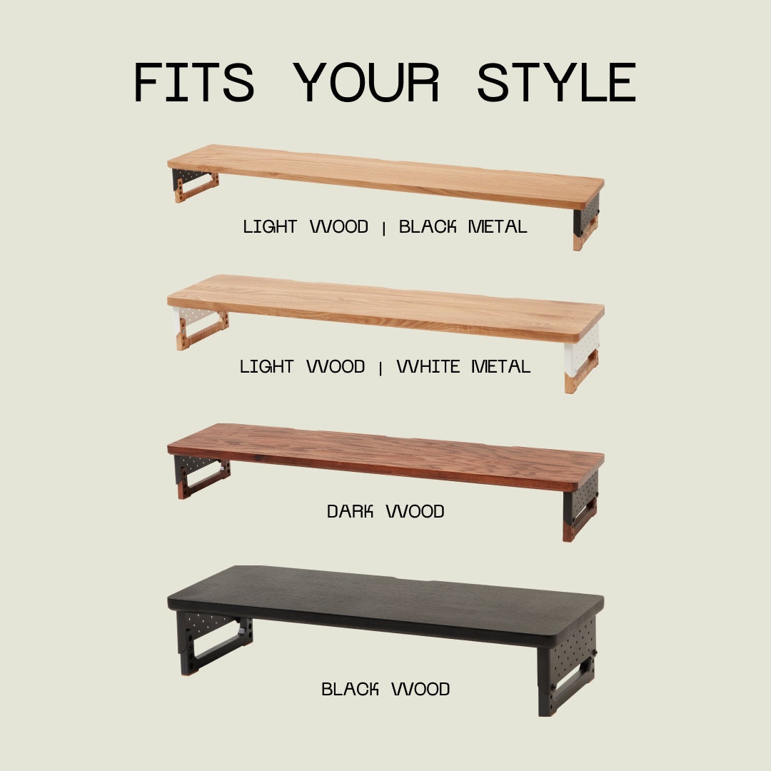 Wooden Monitor Stand in 3 Sizes and 4 Colors, Dual Monitor Display ...