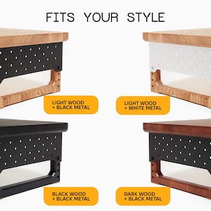 Wooden Monitor Stand in 3 Sizes and 4 Colors, Dual Monitor Display ...