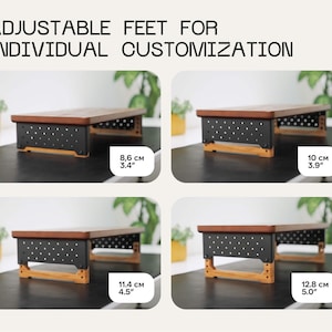 Wooden Monitor Stand in 3 Sizes and 4 Colors, Dual Monitor Display ...