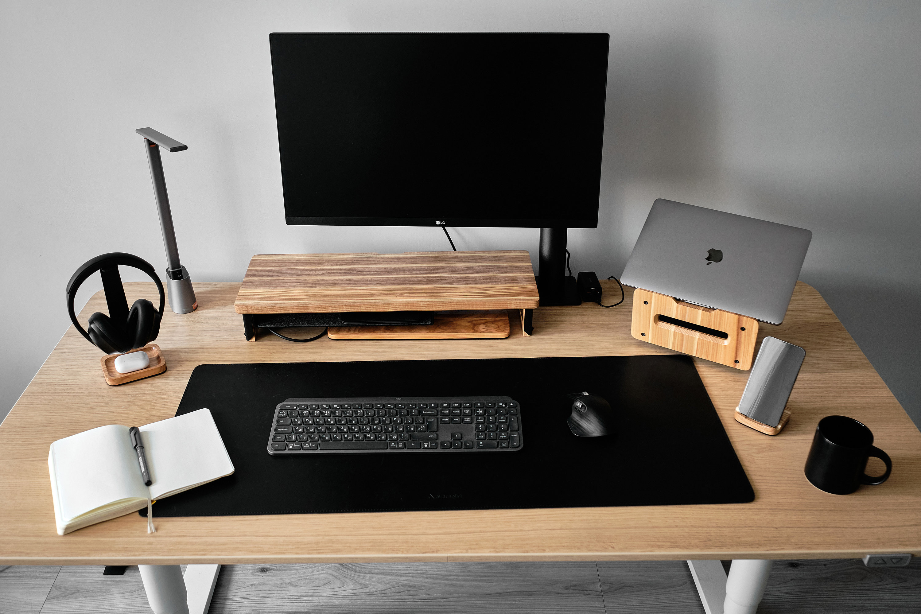Adjustable Wood Monitor Stand - Wooden Computer Riser, Monitor Stand ...