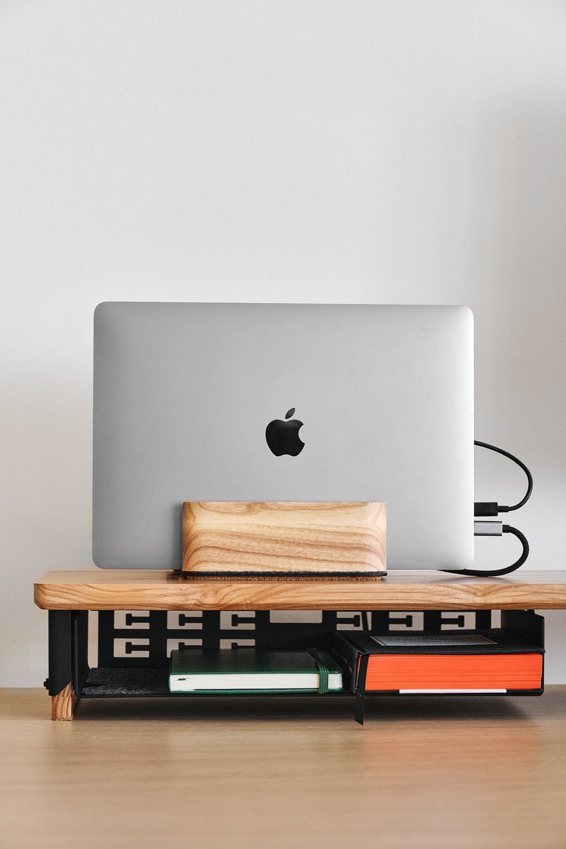 Wooden Laptop Stand, Vertical Wood Stand for Laptop or Ipad, Laptop ...