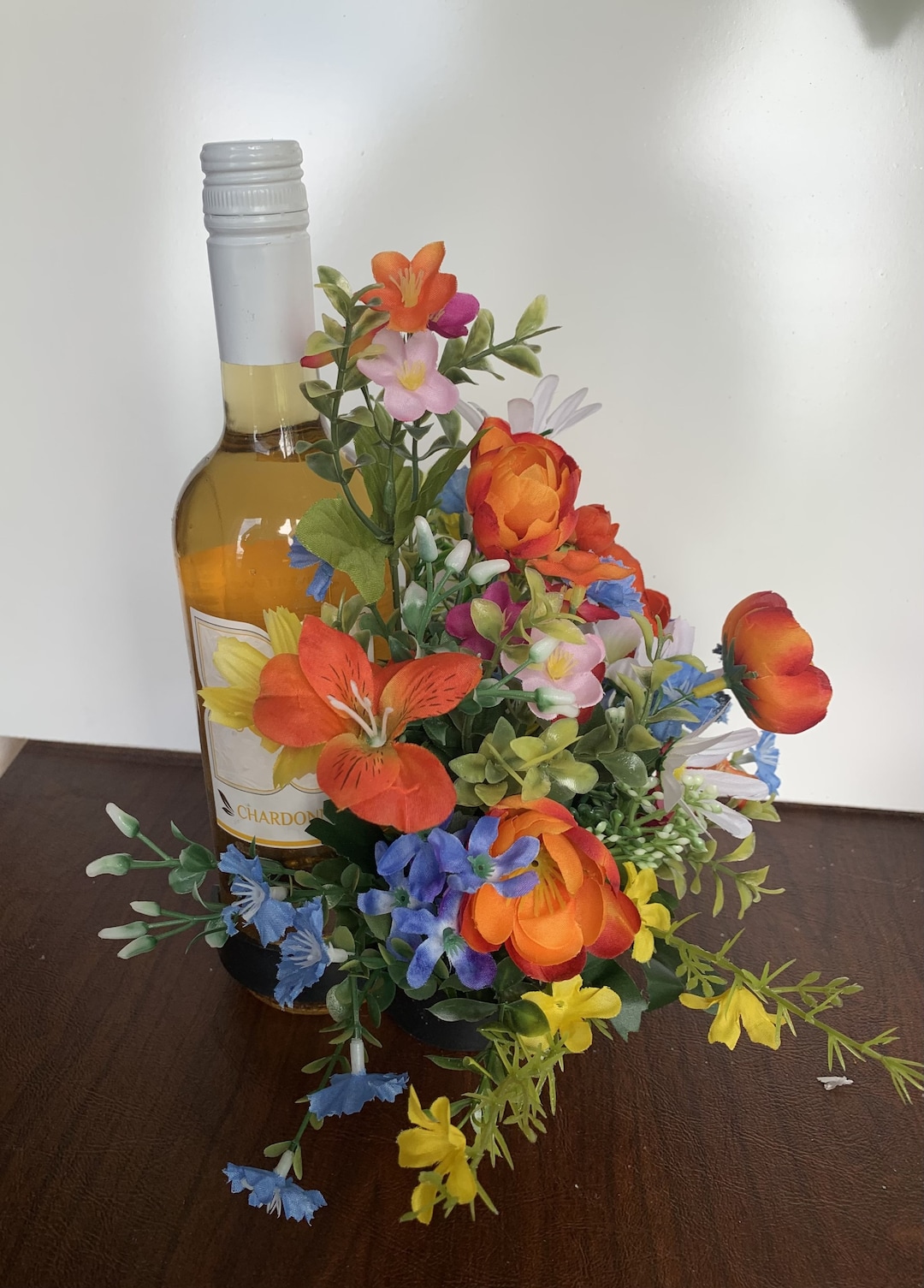Bottle Bouquet for Wine Bottles for Hostess Gifts, Wedding Centerpiece ...