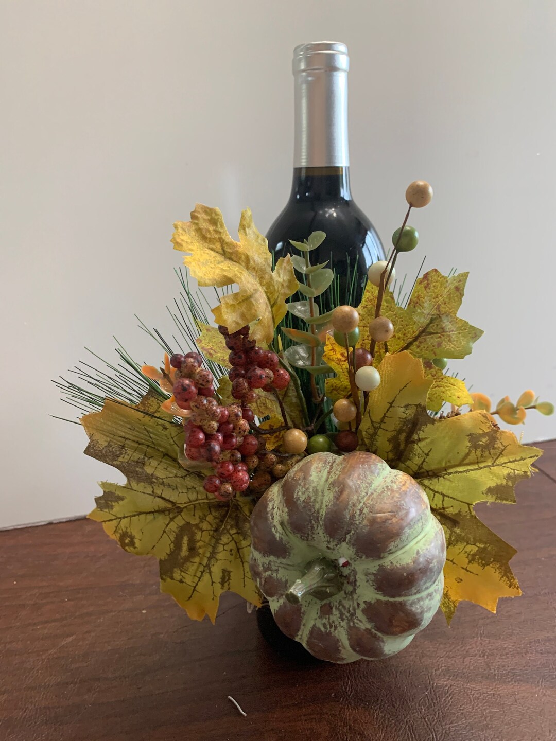 Fall Bottle Bouquet Can Be Attached to Wine Bottles for Hostess Gifts ...