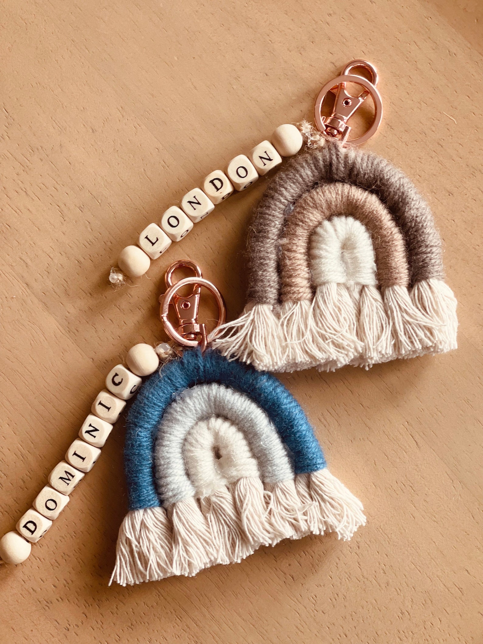 The Aloha Studio: Cute Little Macrame Rainbow Keychain - Etsy