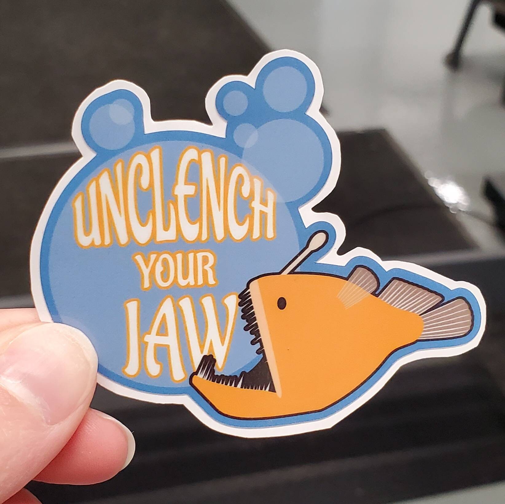 Unclench Your Jaw Vinyl Sticker - Sea Wellness - Etsy