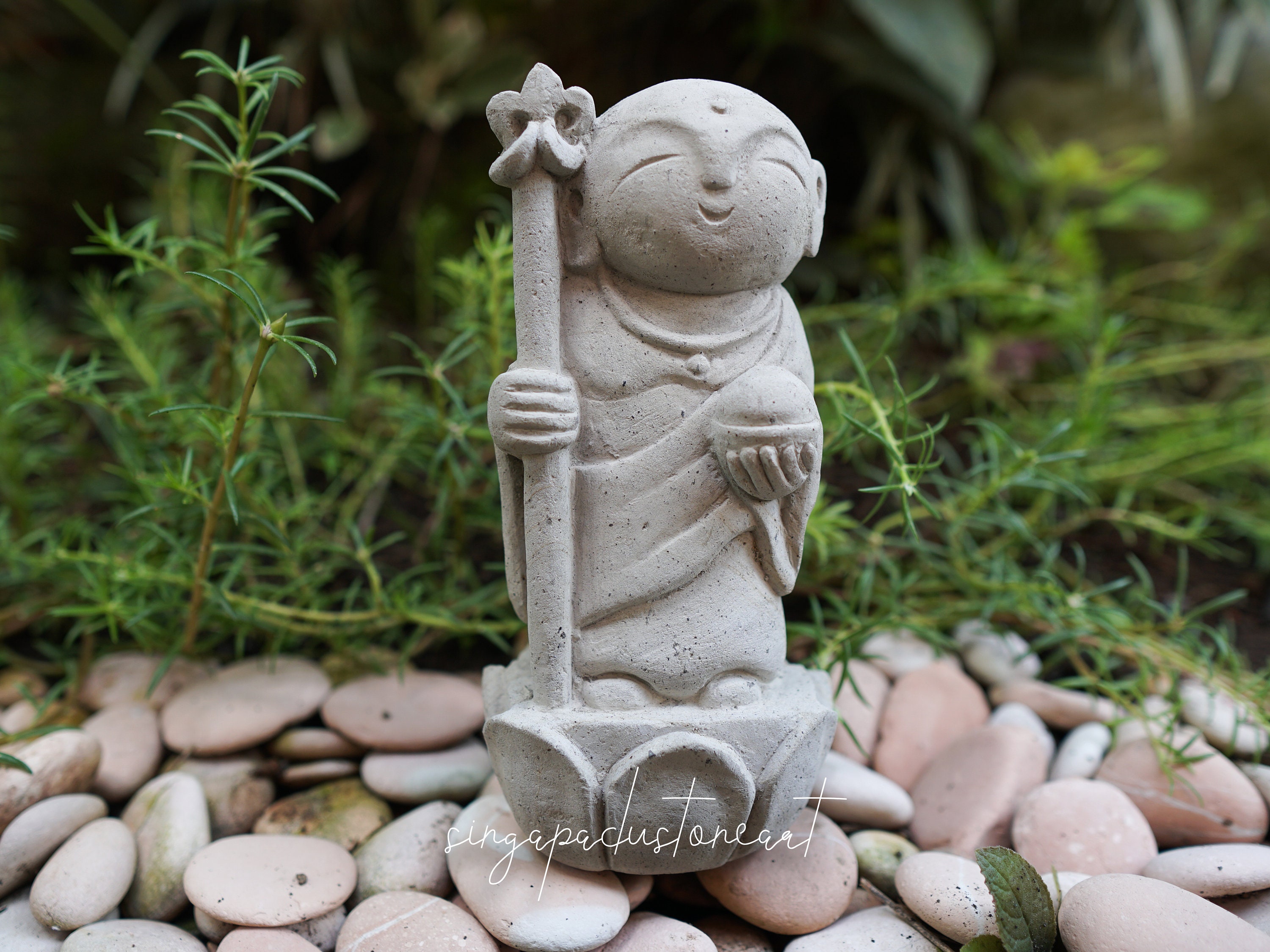 Jizo Buddha Stone Sculpture 7.8 Inch / 20 Cm, Japanese Jizo, Stone Jizo ...