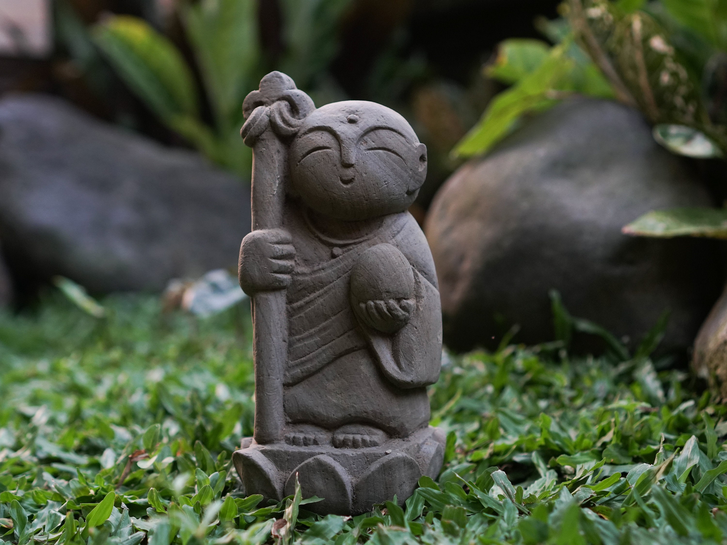 Jizo Buddha Stone Sculpture 7.8 Inch / 20 Cm, Japanese Jizo, Stone Jizo ...