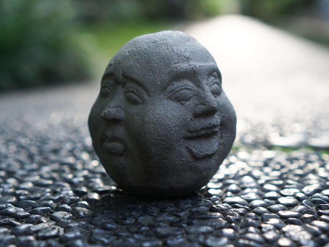 Four FACE Primitive Statue Concrete 4 Inch / 10 Cm, Room Decor, House ...
