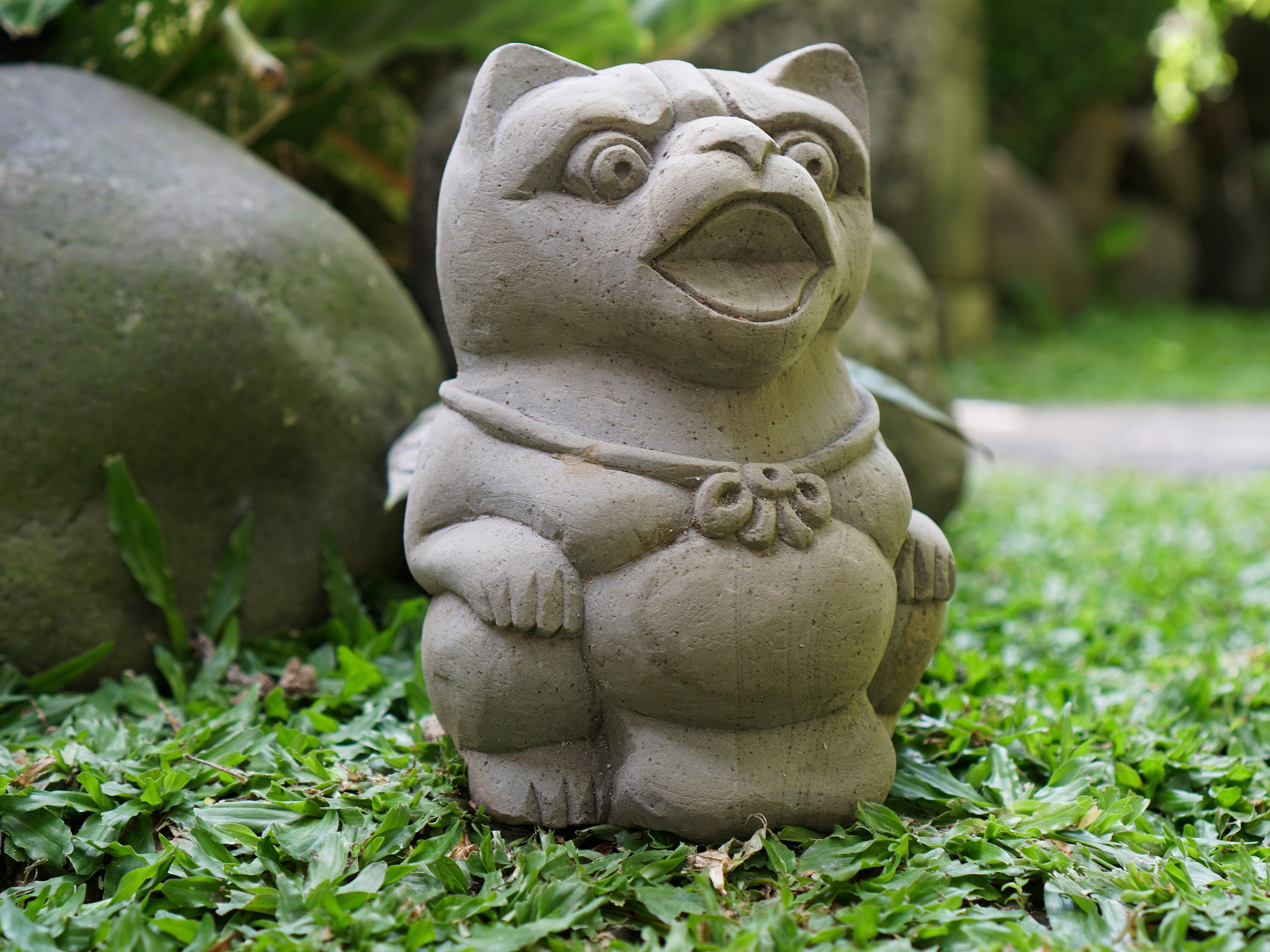 Japanese Tanuki Sculpture, Stone Sculpture, Handmade, Hand Carved, Home ...