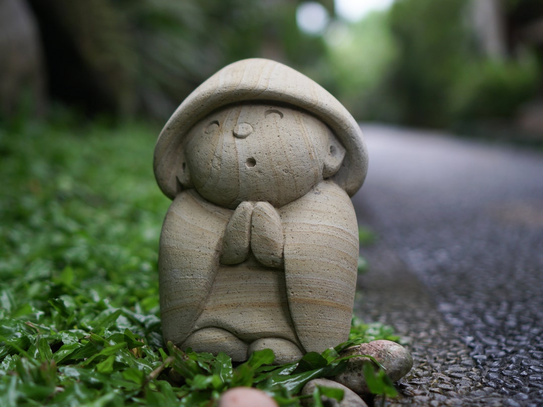 Stone Jizo Sculpture 7.8" Inch - 20 Cm, Jizo Statue, Stone Statue ...