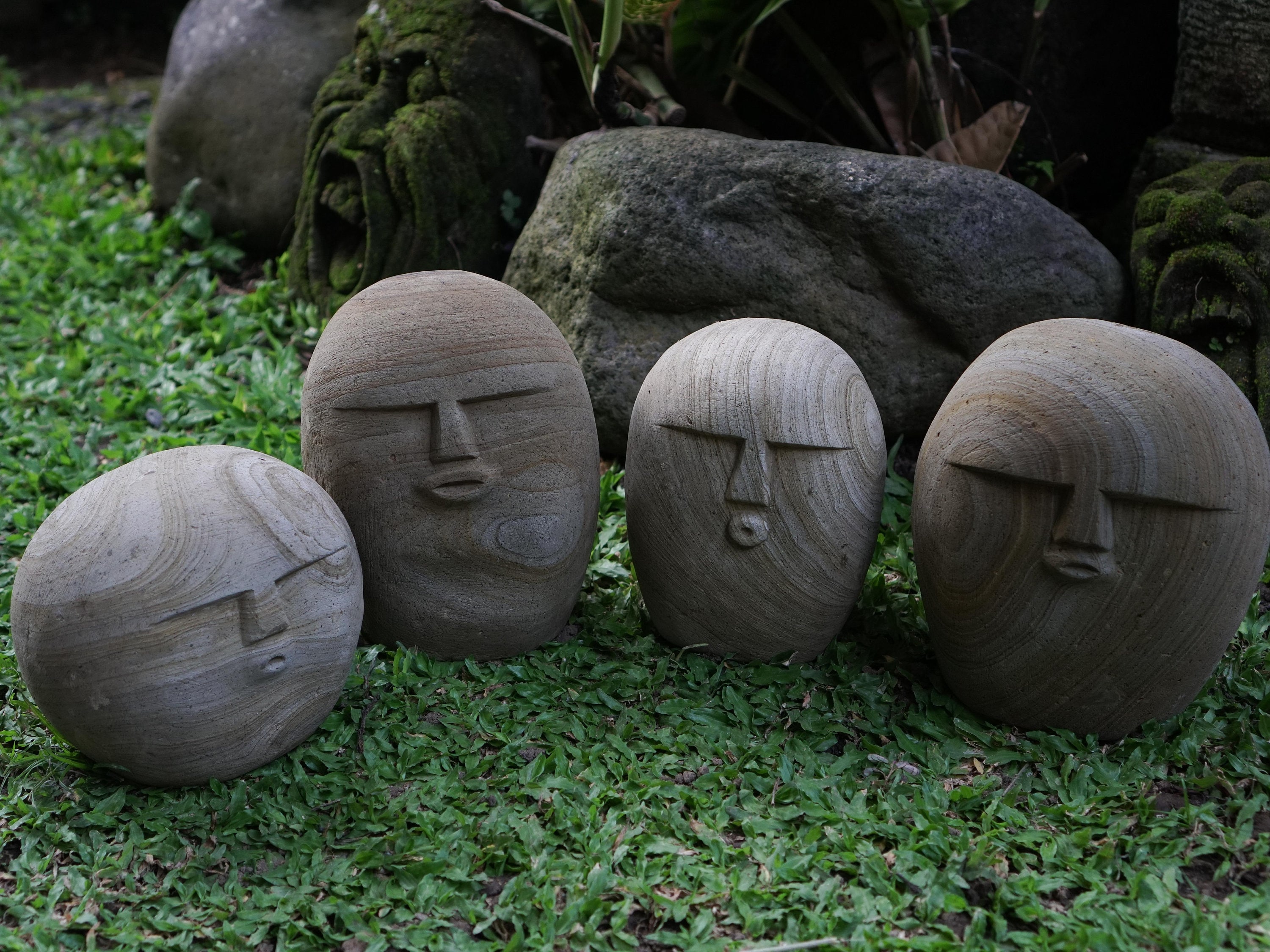 Meme Stone Sculpture, Funny Face Stone Sculpture, Stone Statue ...