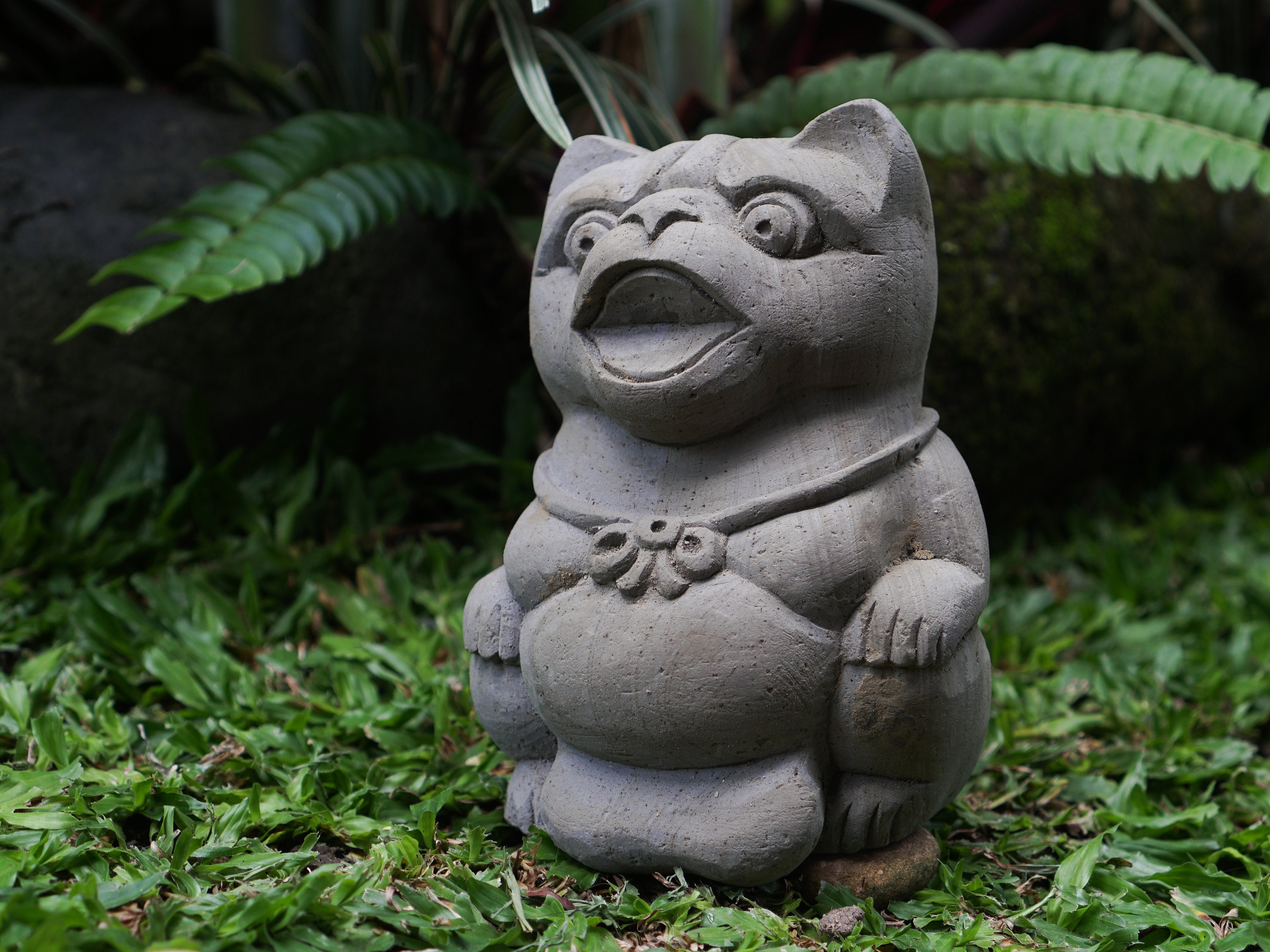 Japanese Tanuki Sculpture, Stone Sculpture, Handmade, Hand Carved, Home ...