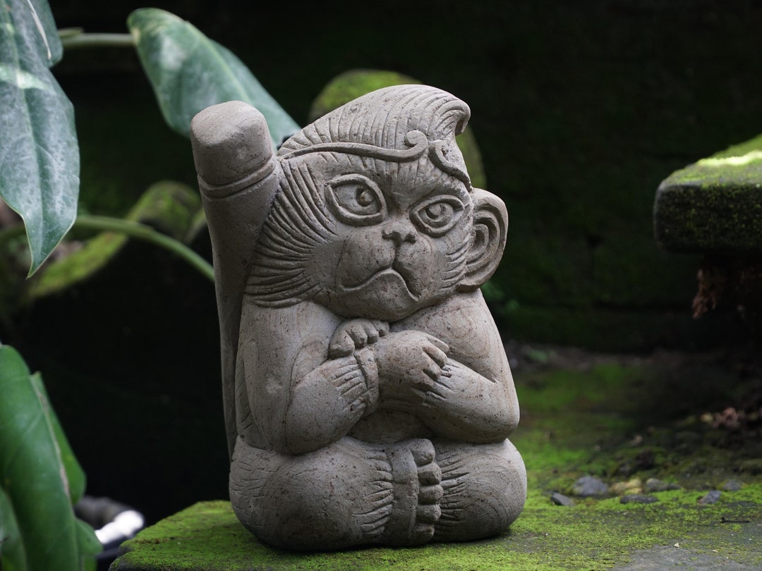 Stone Monkey King Sculpture 7.8" Inch - 20 Cm, Stone Statue, Stone ...