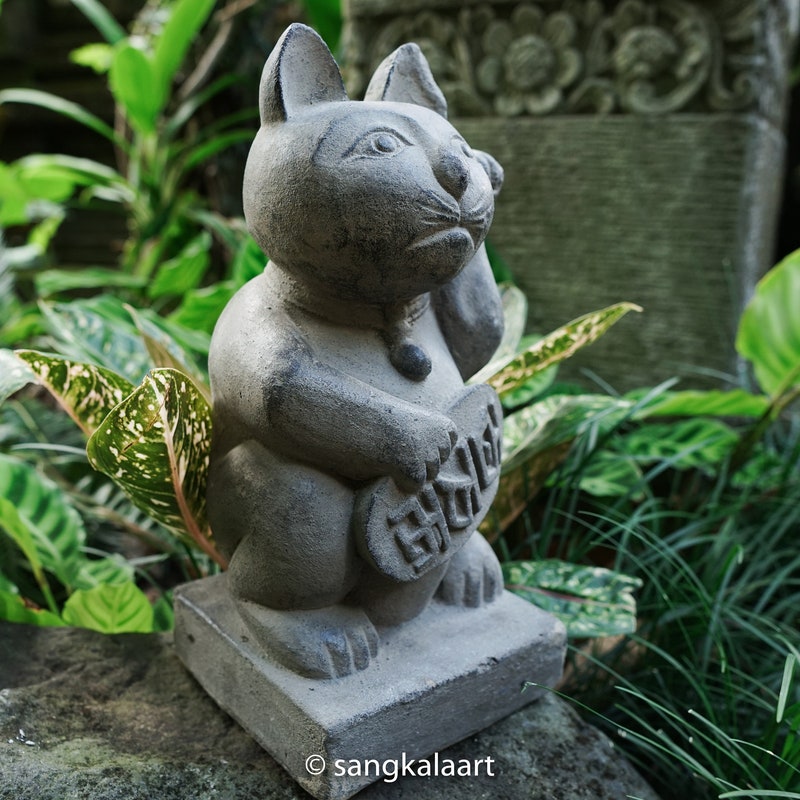 Carved Maneki Neko - Etsy