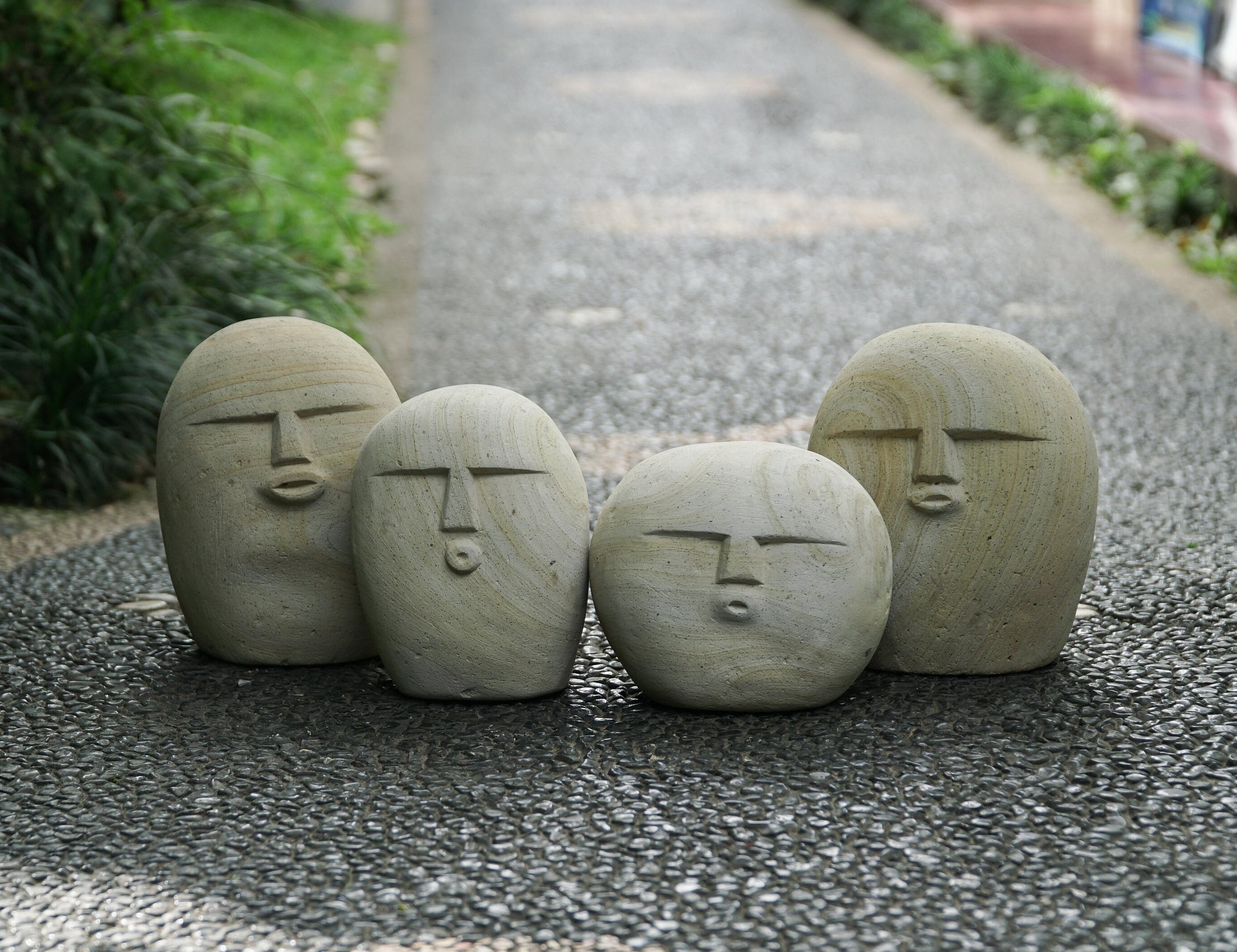 Meme Stone Sculpture, Funny Face Stone Sculpture, Stone Statue ...