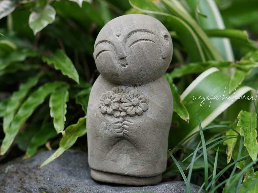 Jizo Buddha Stone Sculpture 7.8" Inch / 20 Cm, Japanese Jizo, Stone ...