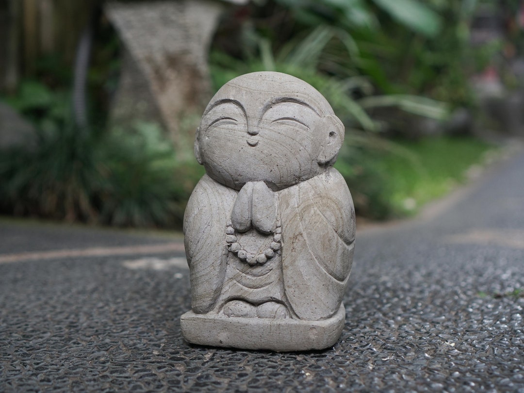 Stone Jizo Sculpture 7.8" Inch - 20 Cm, Jizo Statue, Stone Jizo ...