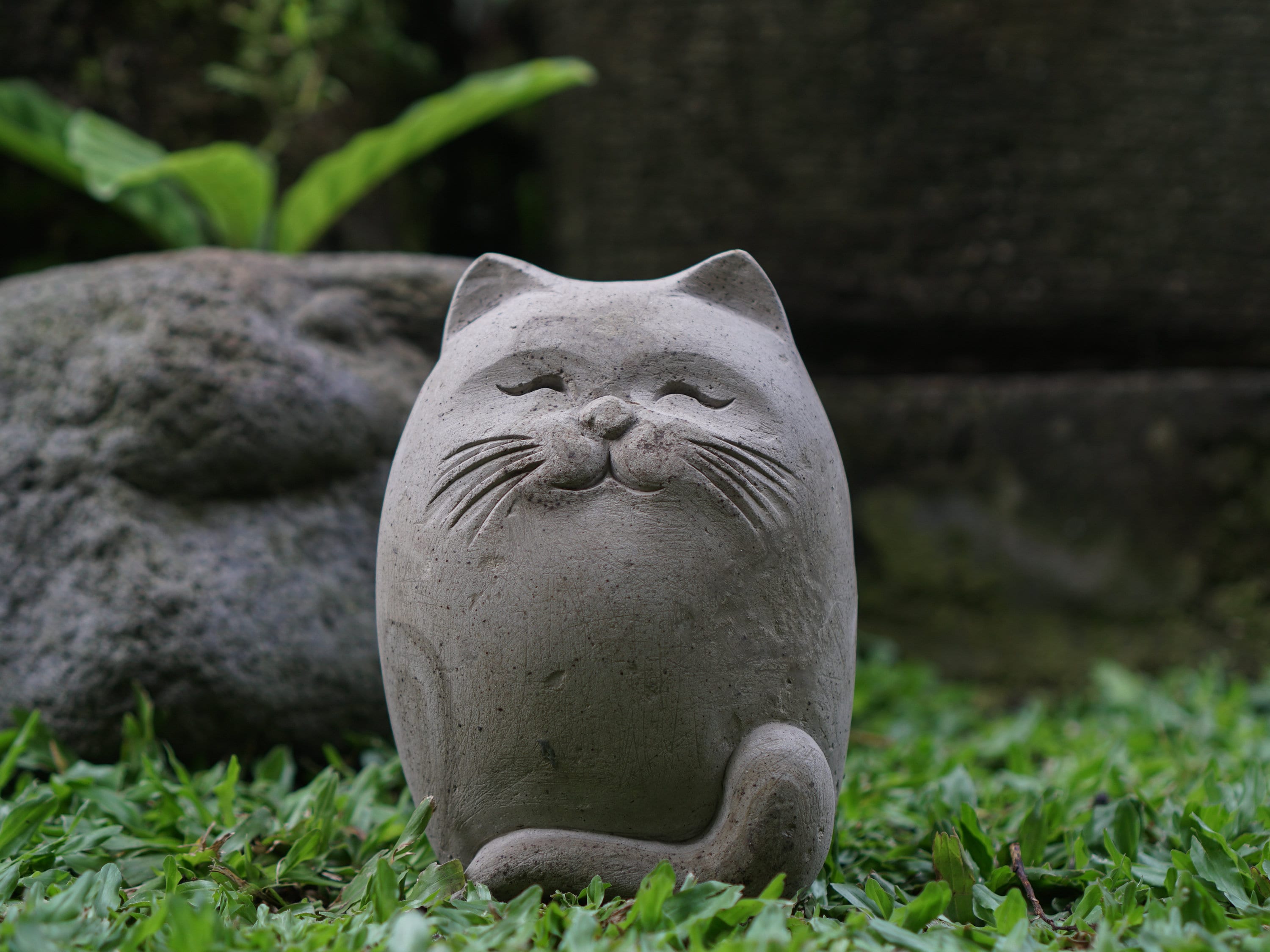 Stone Cat Sculpture 7.8 Inch 20 Cm Cat Statue Kitten - Etsy